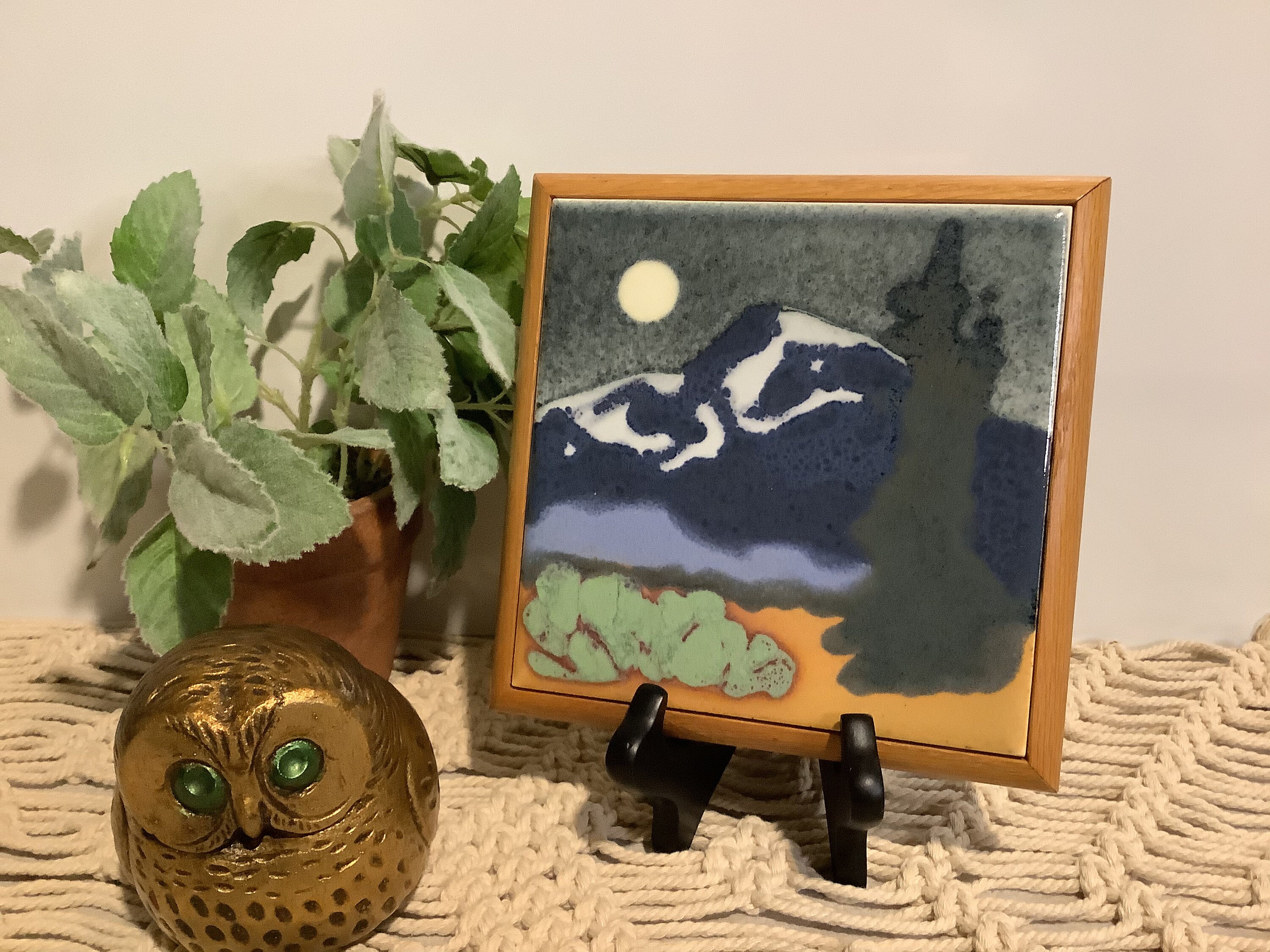 Vintage Artist Signed Paul Lewing Tile Trivet Hand Painted | Etsy