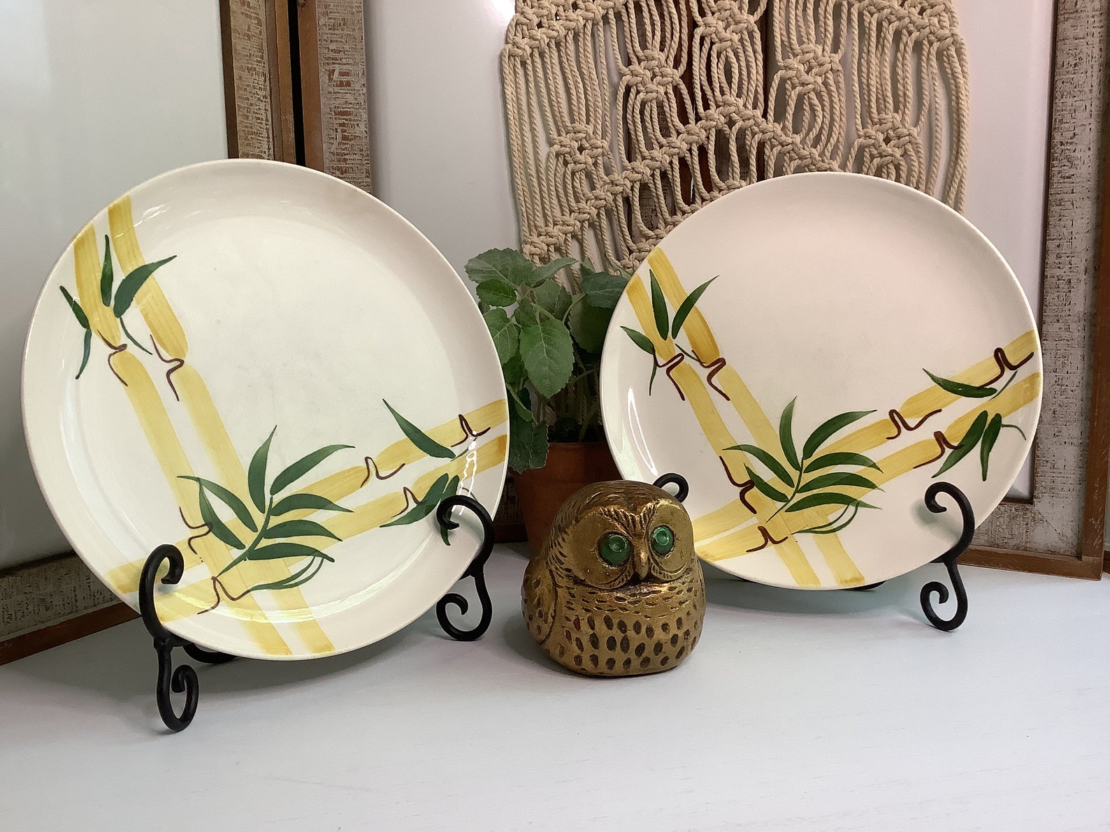 Mid Century South Pacific Dinnerware 2 Dinner Plates Set/tiki - Etsy
