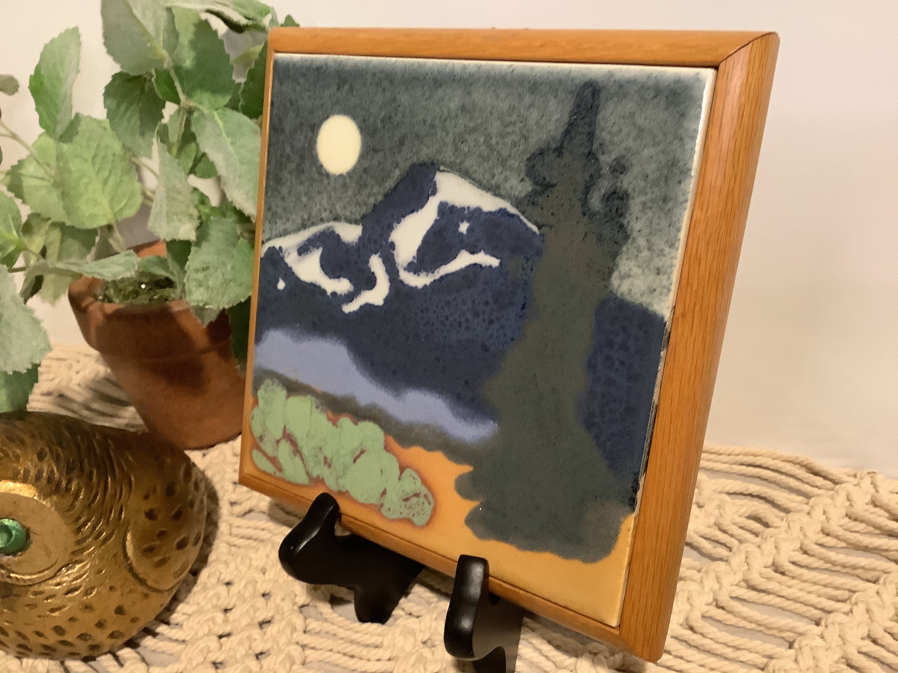 Vintage Artist Signed Paul Lewing Tile Trivet Hand Painted | Etsy