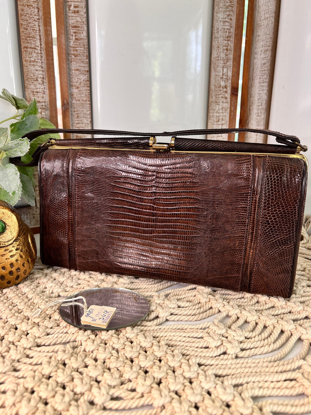 Vintage 1950s/1960s Brown Alligator Purse/maker Escort Mam'selle ...