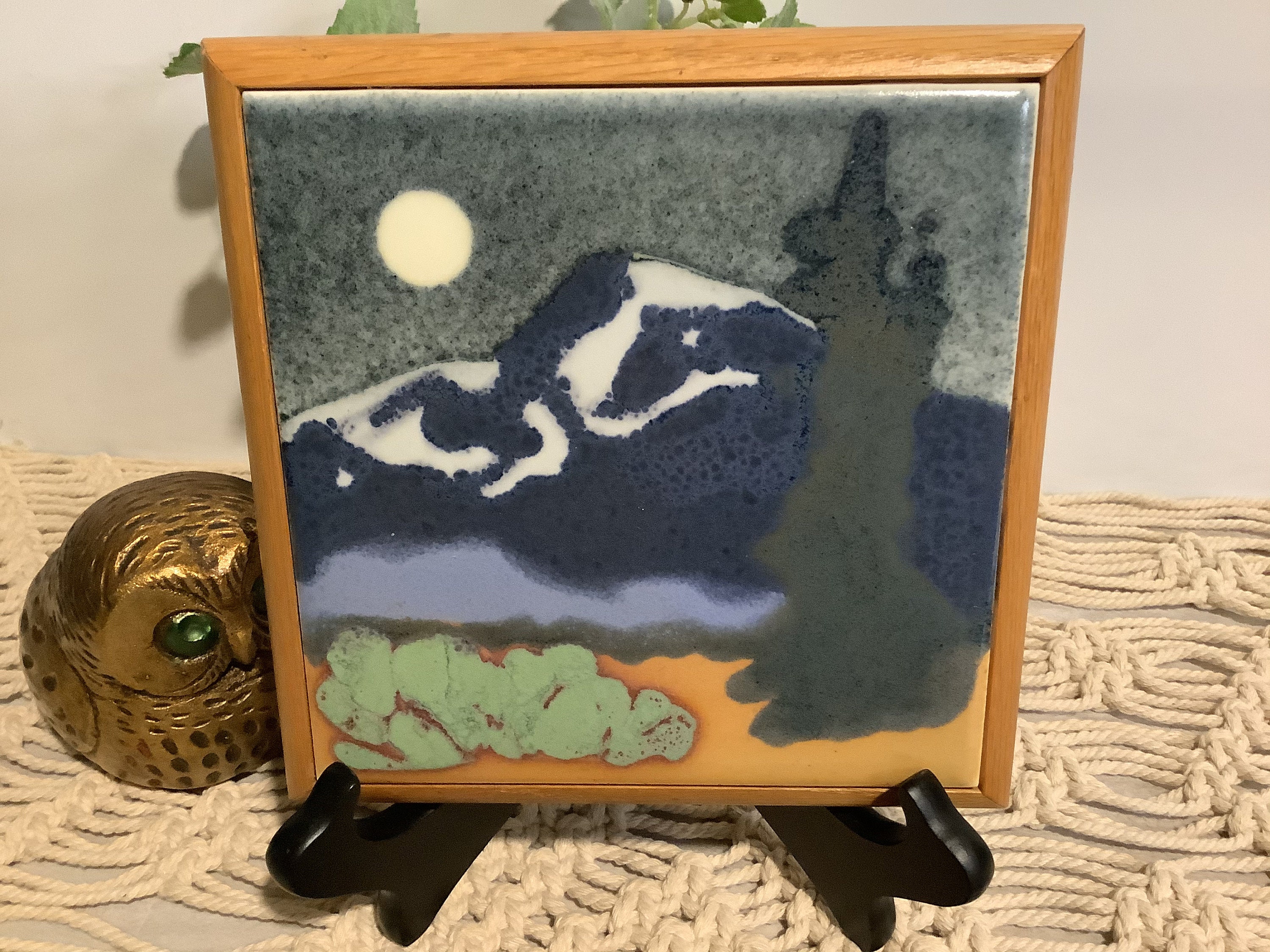 Vintage Artist Signed Paul Lewing Tile Trivet Hand Painted | Etsy