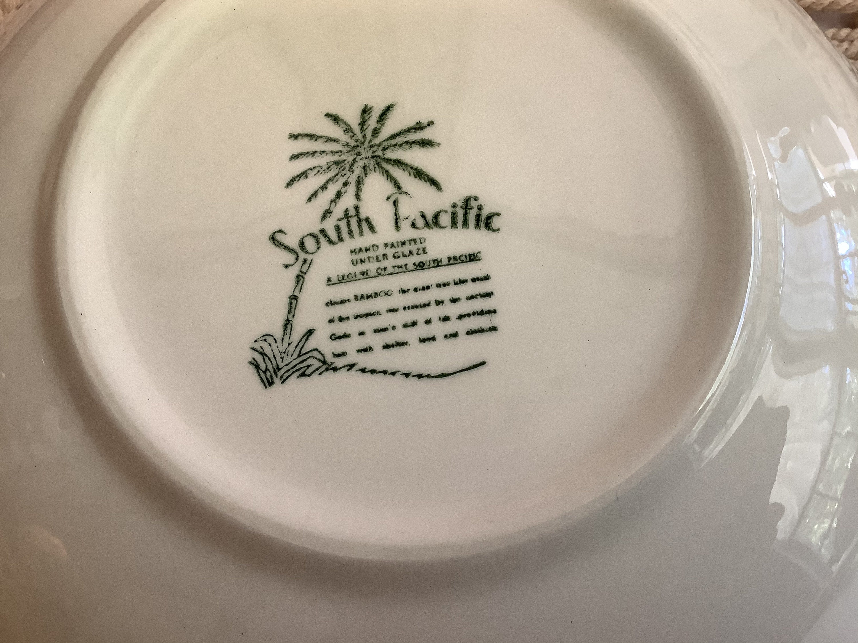 Mid Century South Pacific Dinnerware 2 Dinner Plates Set/Tiki Bar ...