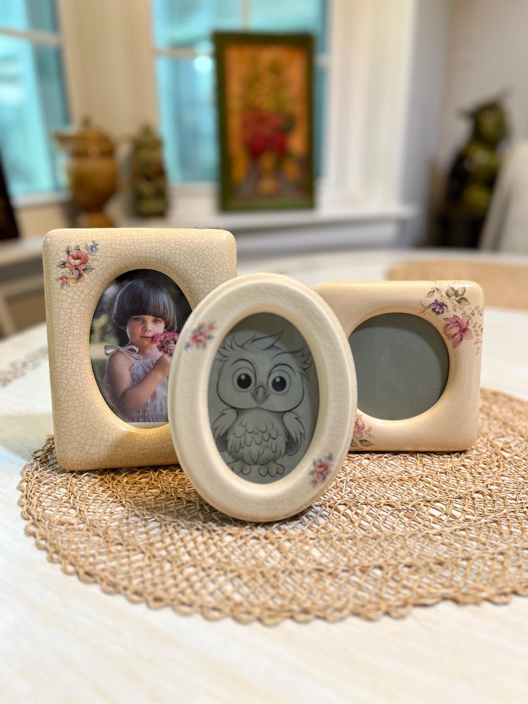 Set of 3 Mis-matched Vintage Porcelain Picture Frames/1980s/victorian ...