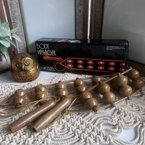 Vintage 1970s/80s Wooden Bead Back Massager by Dynamic Classics/w ...
