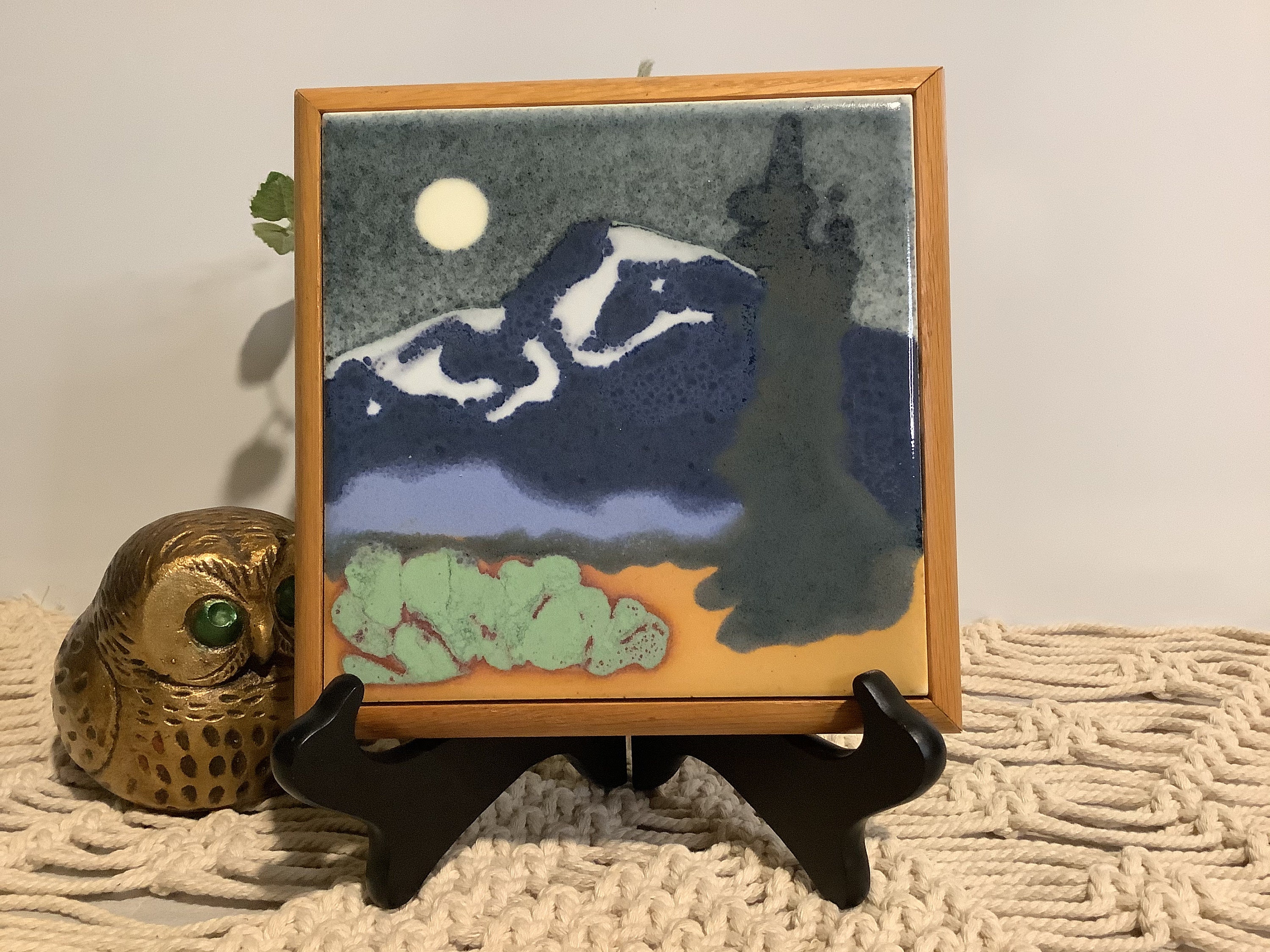 Vintage Artist Signed Paul Lewing Tile Trivet Hand Painted | Etsy