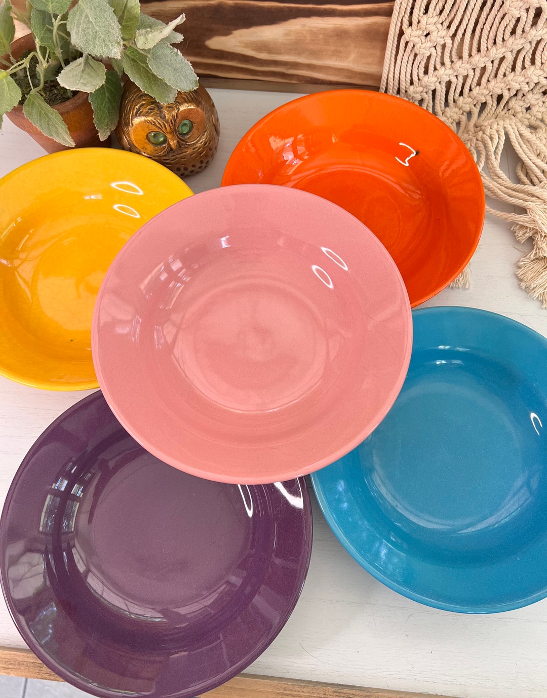 Vintage Waechtersbach German Fun Factory Assorted Color Set of 5 Soup ...