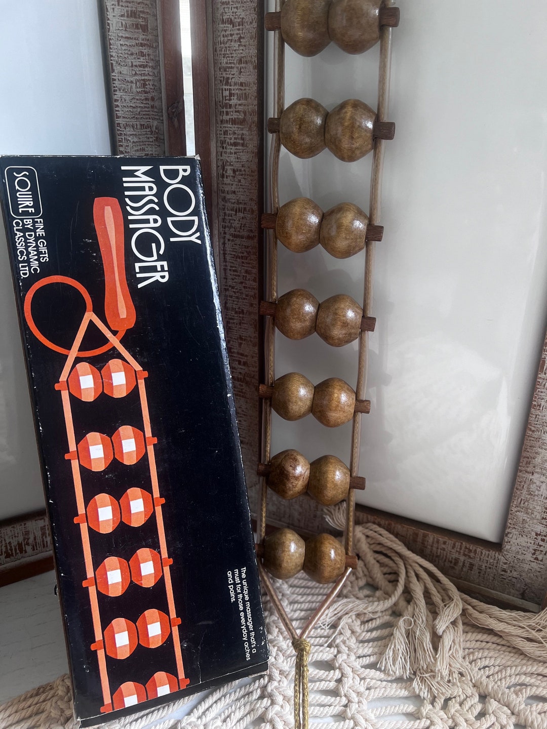 Vintage 1970s/80s Wooden Bead Back Massager by Dynamic Classics/w ...