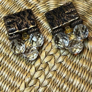 Dabby Reid Vintage Clip on Earrings/goldtone/bronze Hammered With ...
