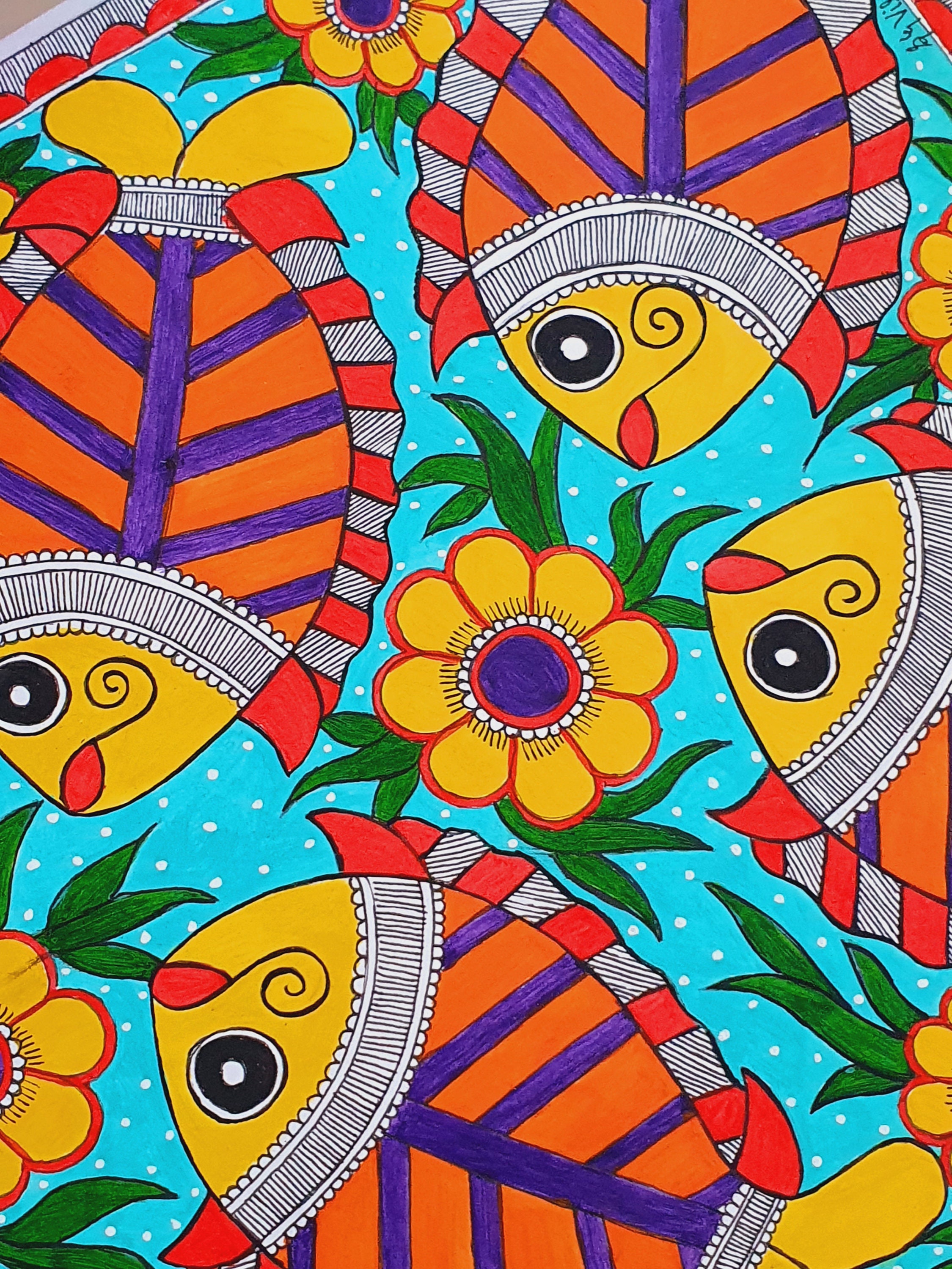 Madhubani Fish Symmetry | Etsy
