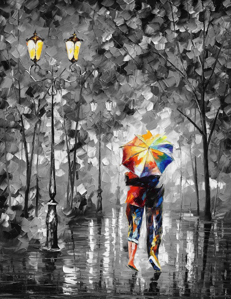 Rain Wall Decor by Leonid Afremov - Etsy