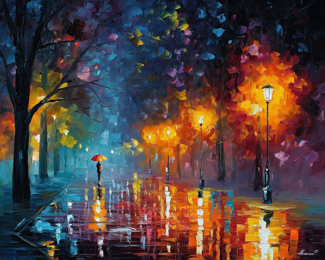 VELVET RAIN: Hand Painted Oil on Canvas by Leonid Afremov Gallery - Etsy