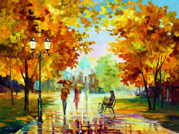 October Wall Art Print Autumn Artwork On Canvas By Leonid | Etsy