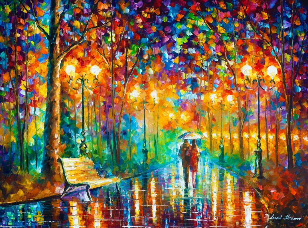 Canvas Art for Living Room • Mixed Media Landscape Artwork by Leonid ...