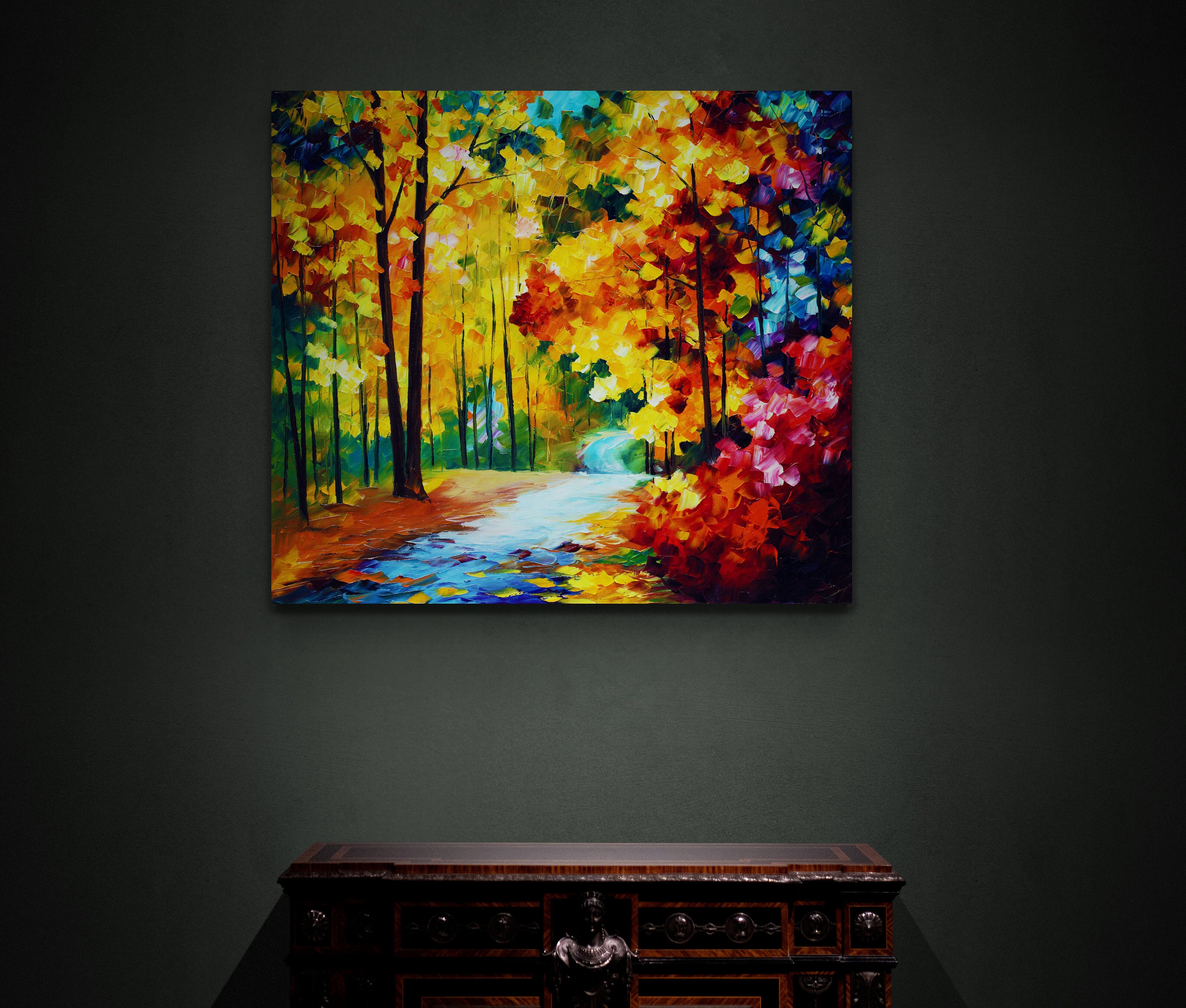 Autumn Wall Art Forest Print Nature Canvas Art by Leonid - Etsy