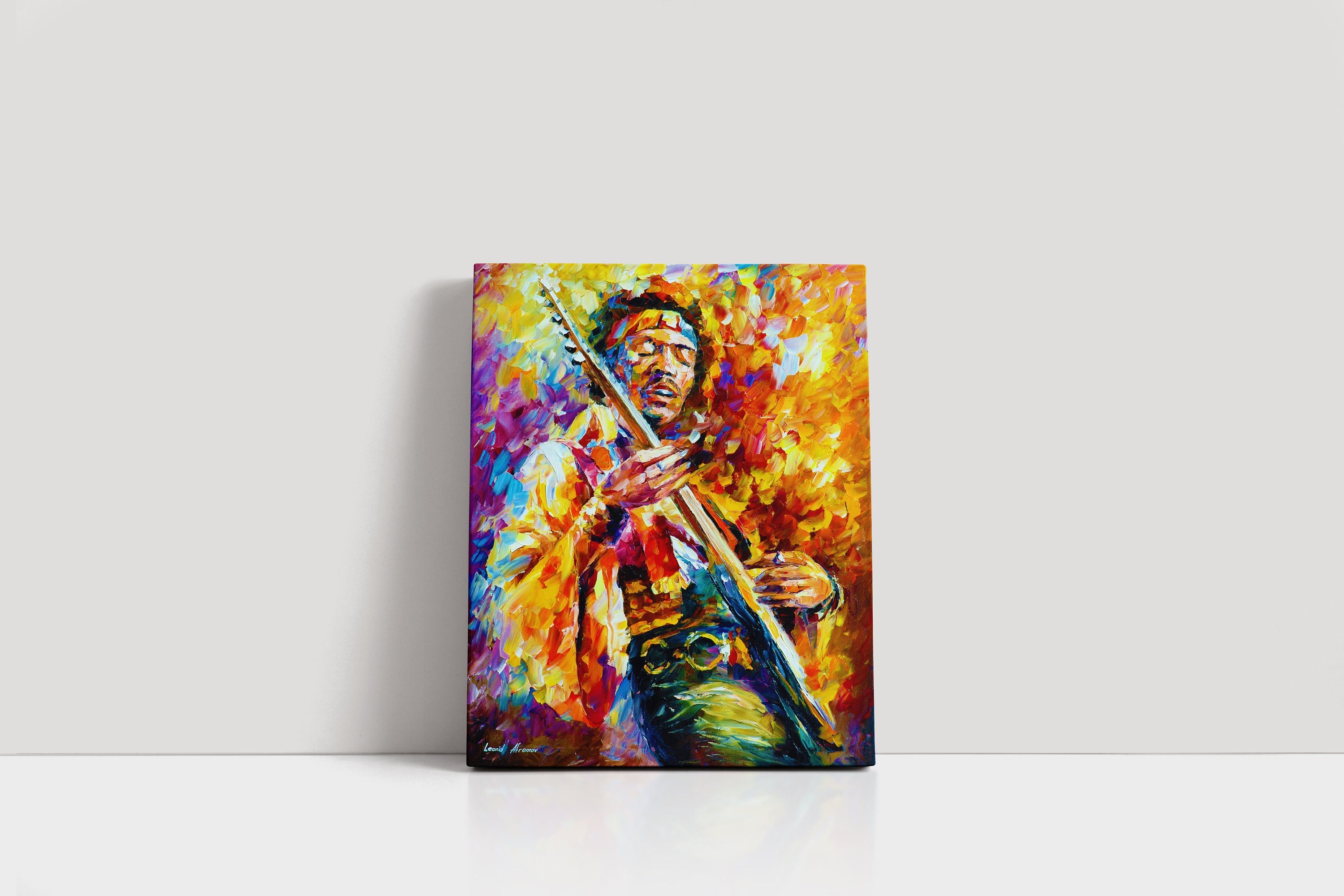 Jimi Hendrix Portrait Print on Canvas by Leonid Afremov Studio - Etsy