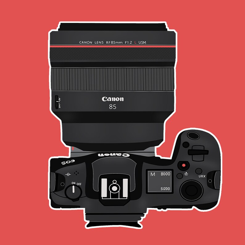 Canon EOS R5 RF 85mm Camera Sticker for Laptop Photography | Etsy