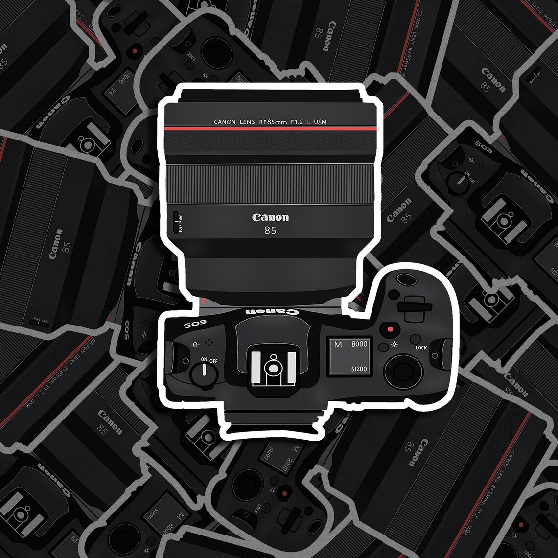 Canon EOS R5 RF 85mm Camera Sticker for Laptop Photography | Etsy