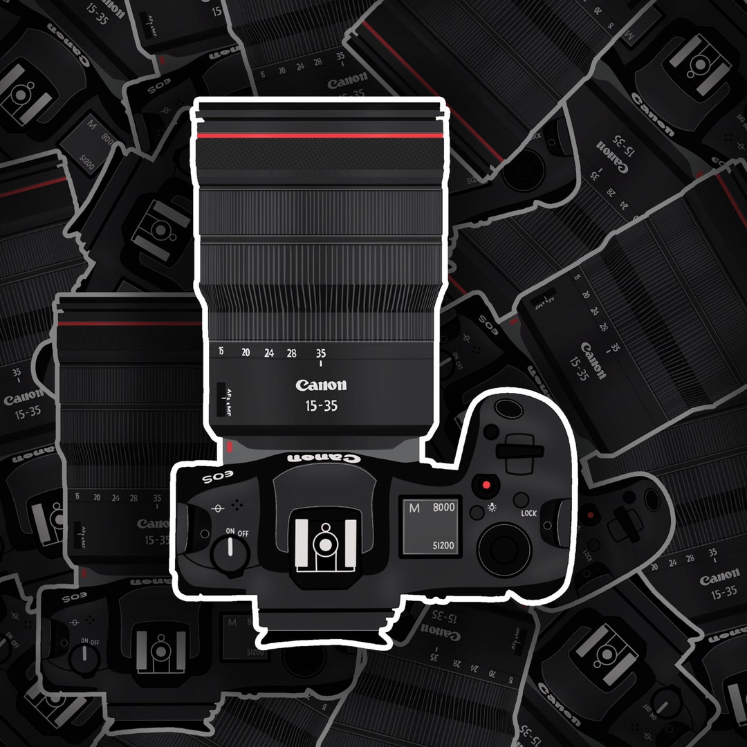 Canon EOS R5 + RF15-35, Camera Sticker for Laptop, Photography Sticker ...