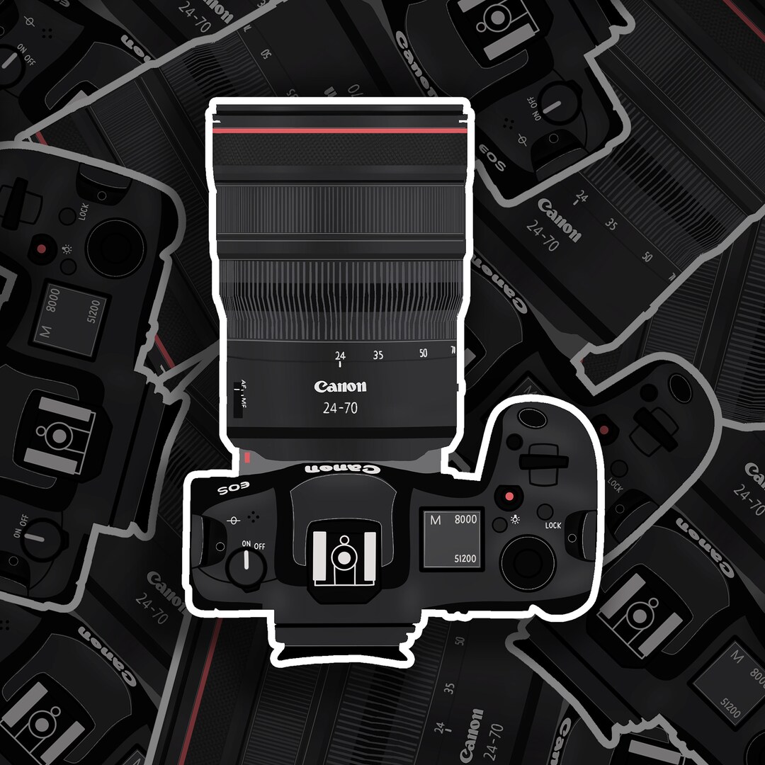 Canon EOS R5 + RF24-70 Camera Sticker for Laptop, Photography Sticker ...