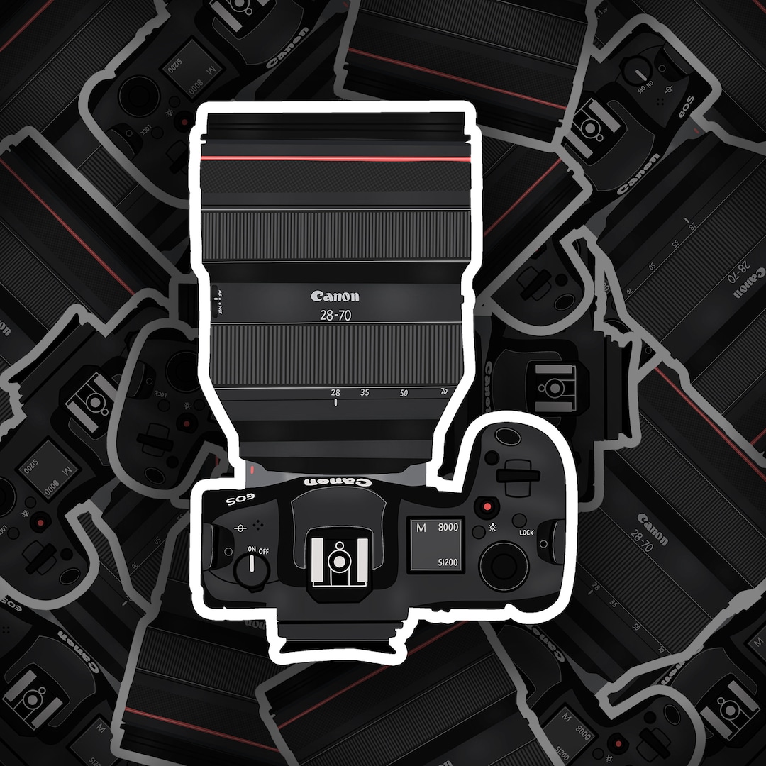 Canon EOS R5 + RF 28-70, Camera Sticker for Laptop, Photography Sticker ...