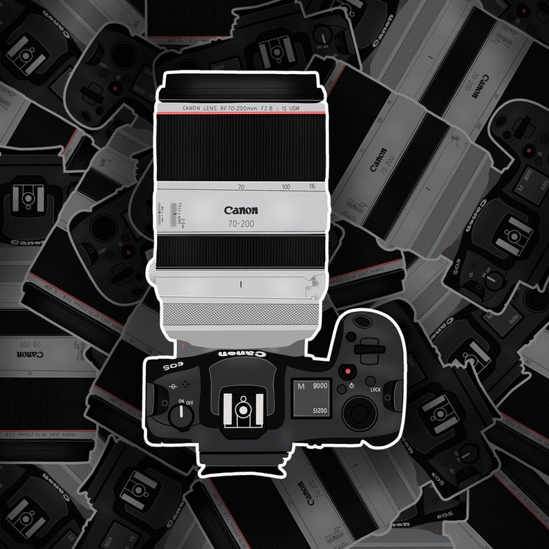 Canon EOS R5 RF70-200, Camera Sticker for Laptop, Photography Sticker ...