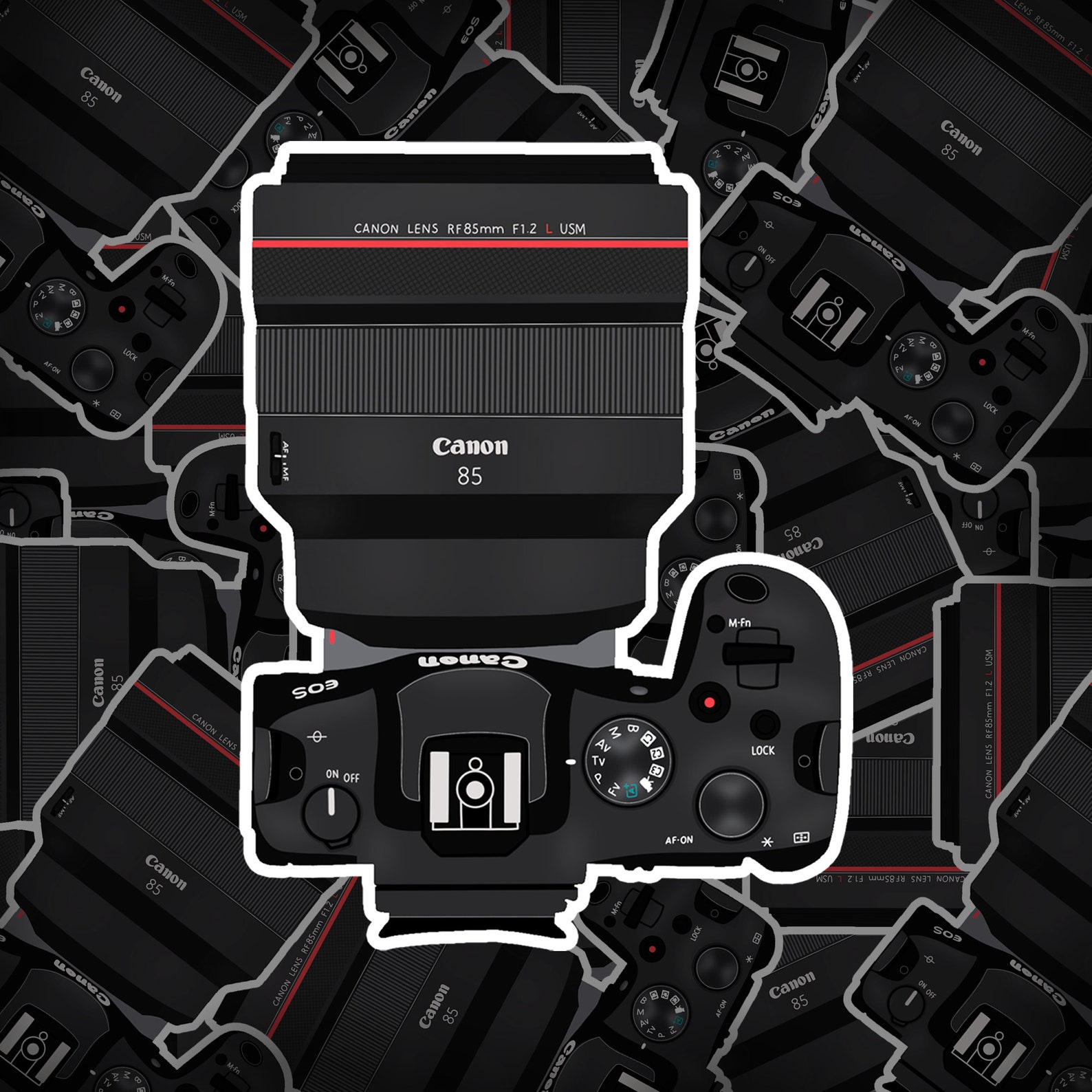 Canon EOS R6 + RF 85mm, Camera Sticker for Laptop, Photography Sticker ...