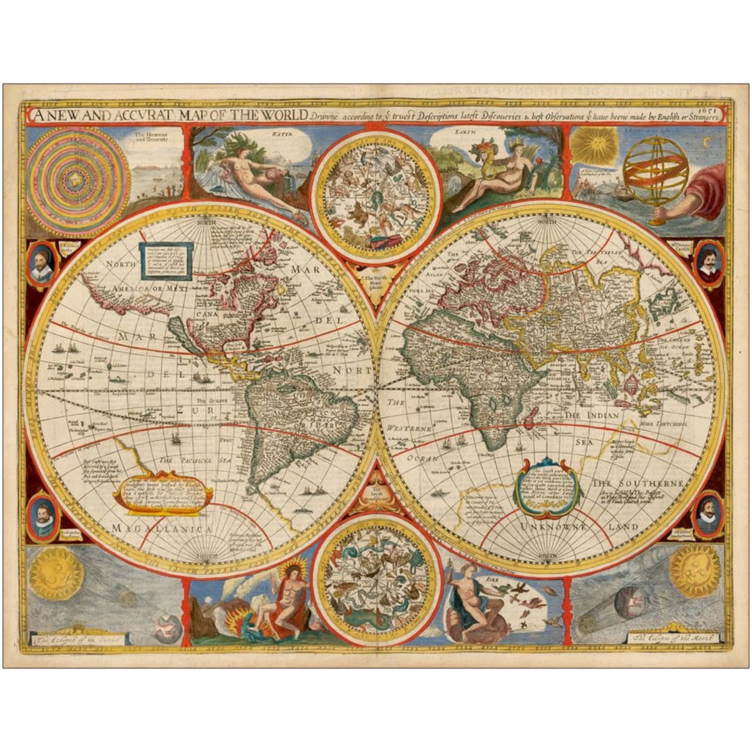 1651 World Map - Etsy