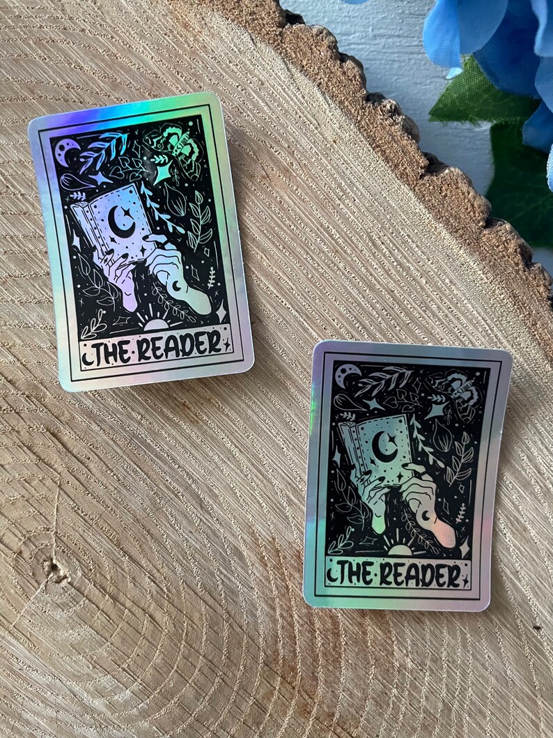 The Reader Holographic Sticker | Etsy