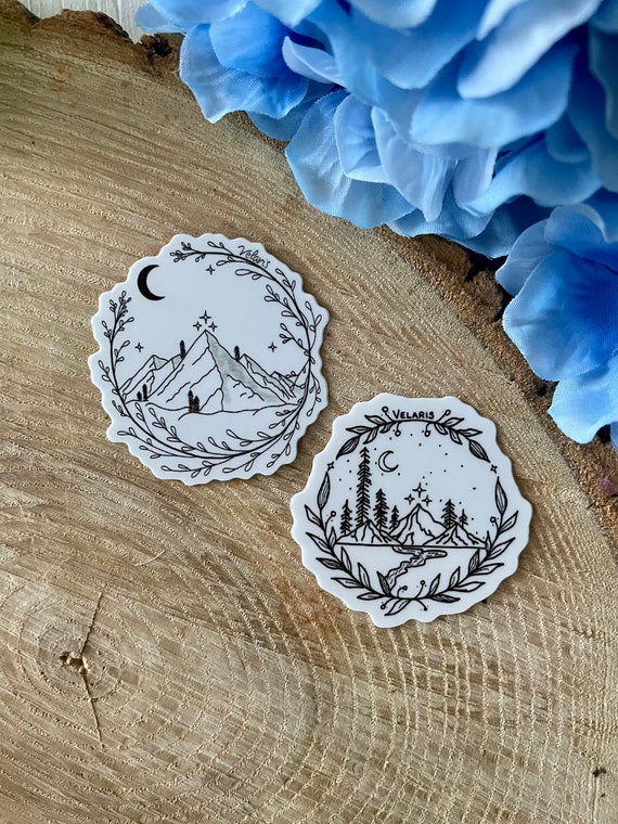 Floral Mountain Sticker | Etsy