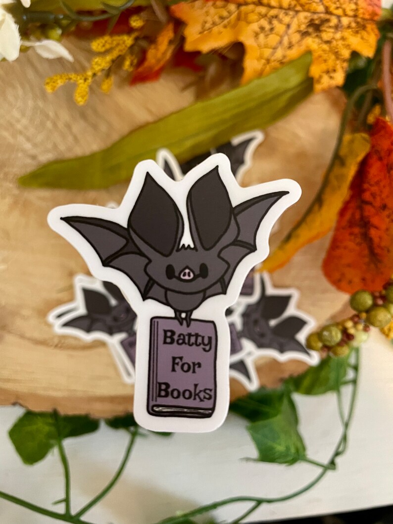 Batty for Books Sticker - Etsy