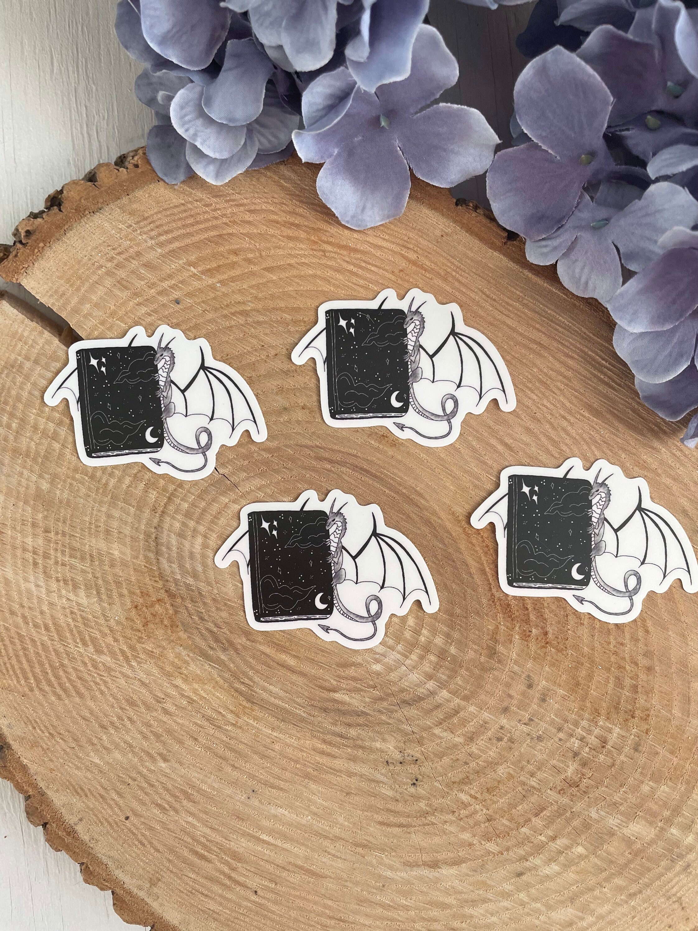 Book Dragon Sticker - Etsy