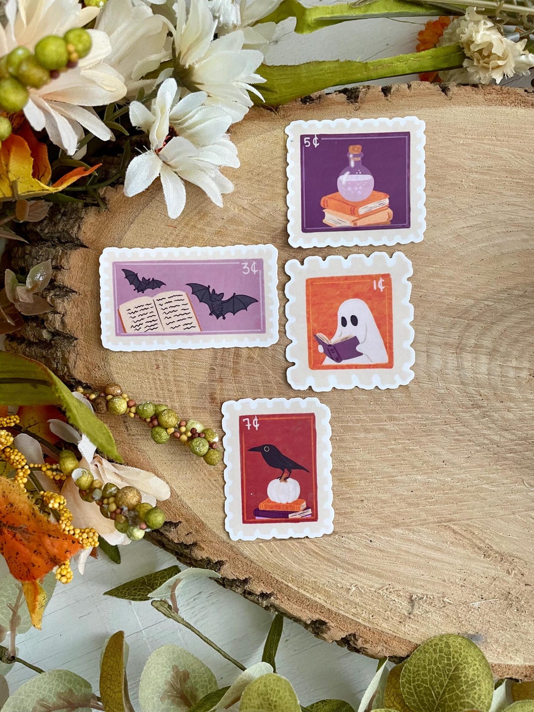 Spooky Postage Stamps Sticker Pack - Spooky Fall - Etsy