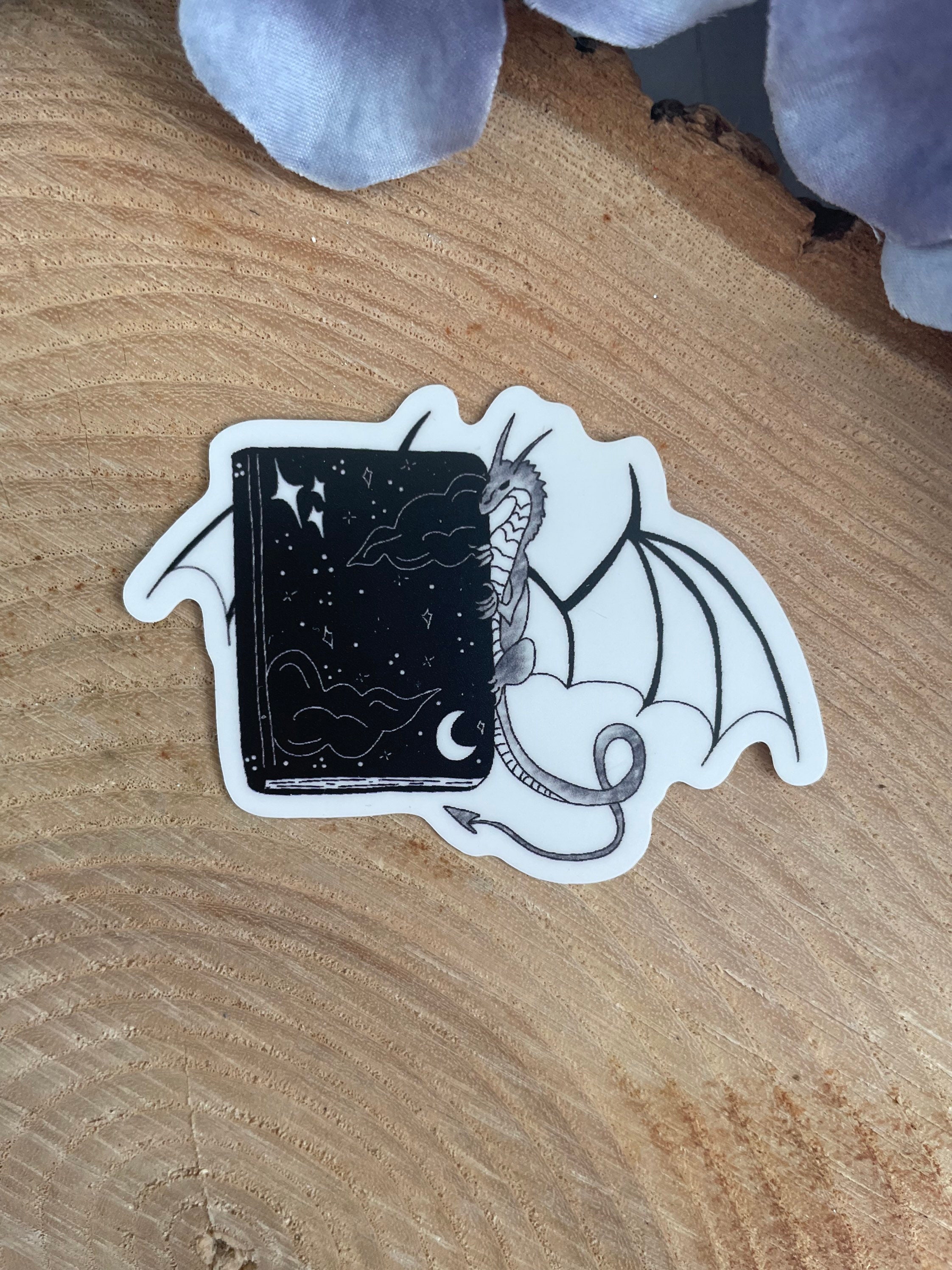 Book Dragon Sticker - Etsy