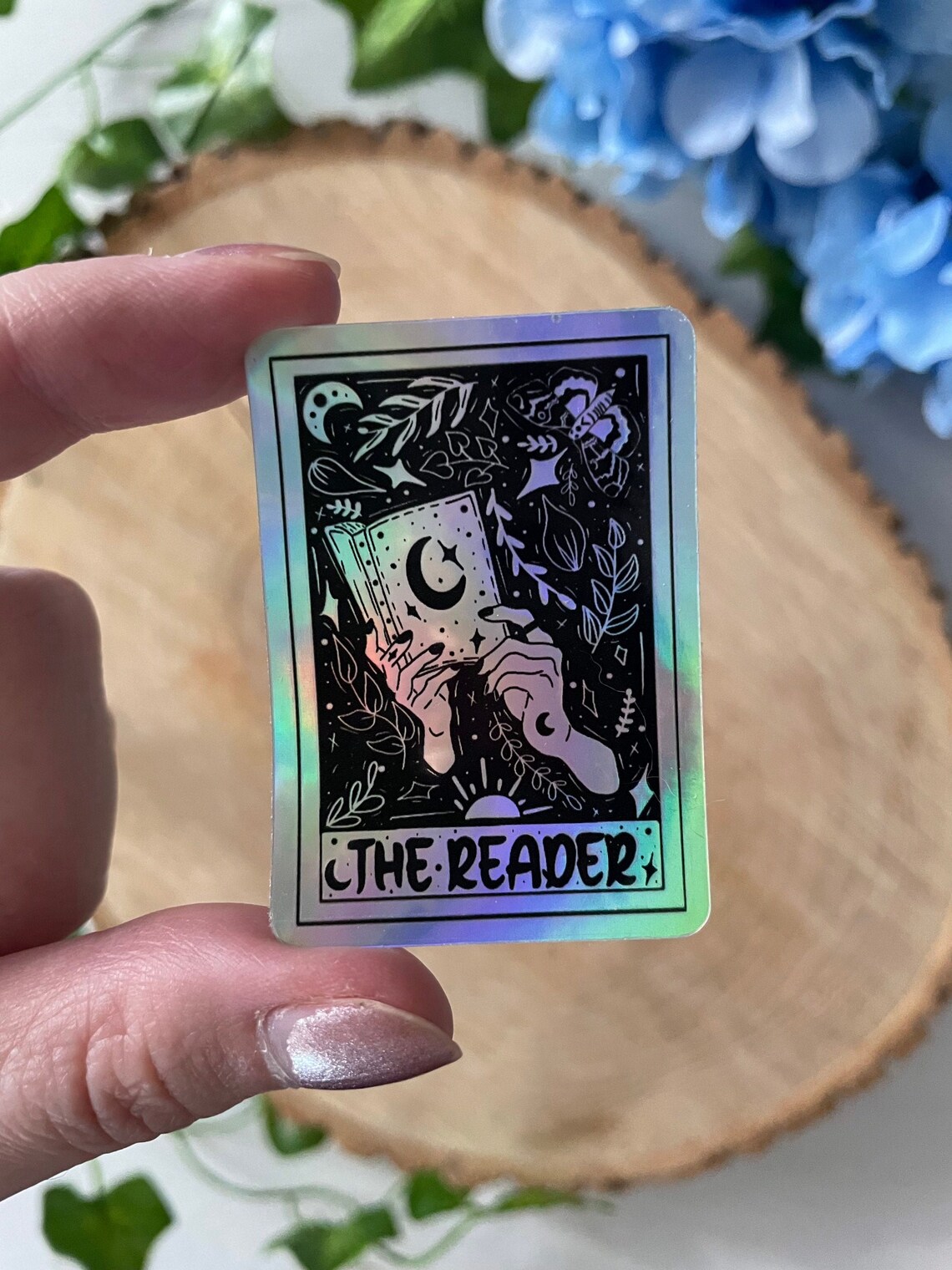 The Reader Holographic Sticker | Etsy