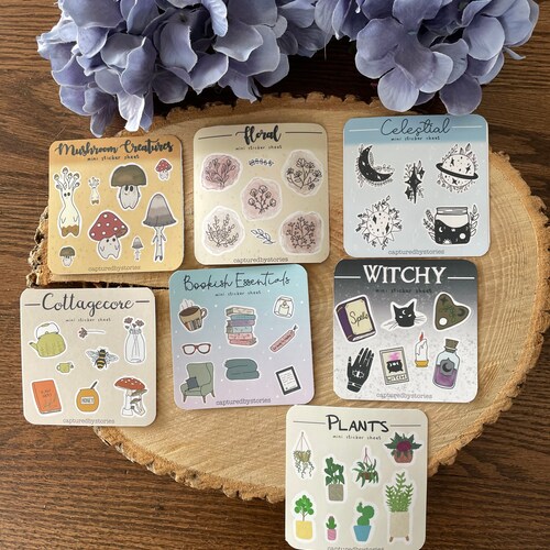 Mini Nature Sticker Pack 1.5 Sticker 3 Set Mushroom - Etsy