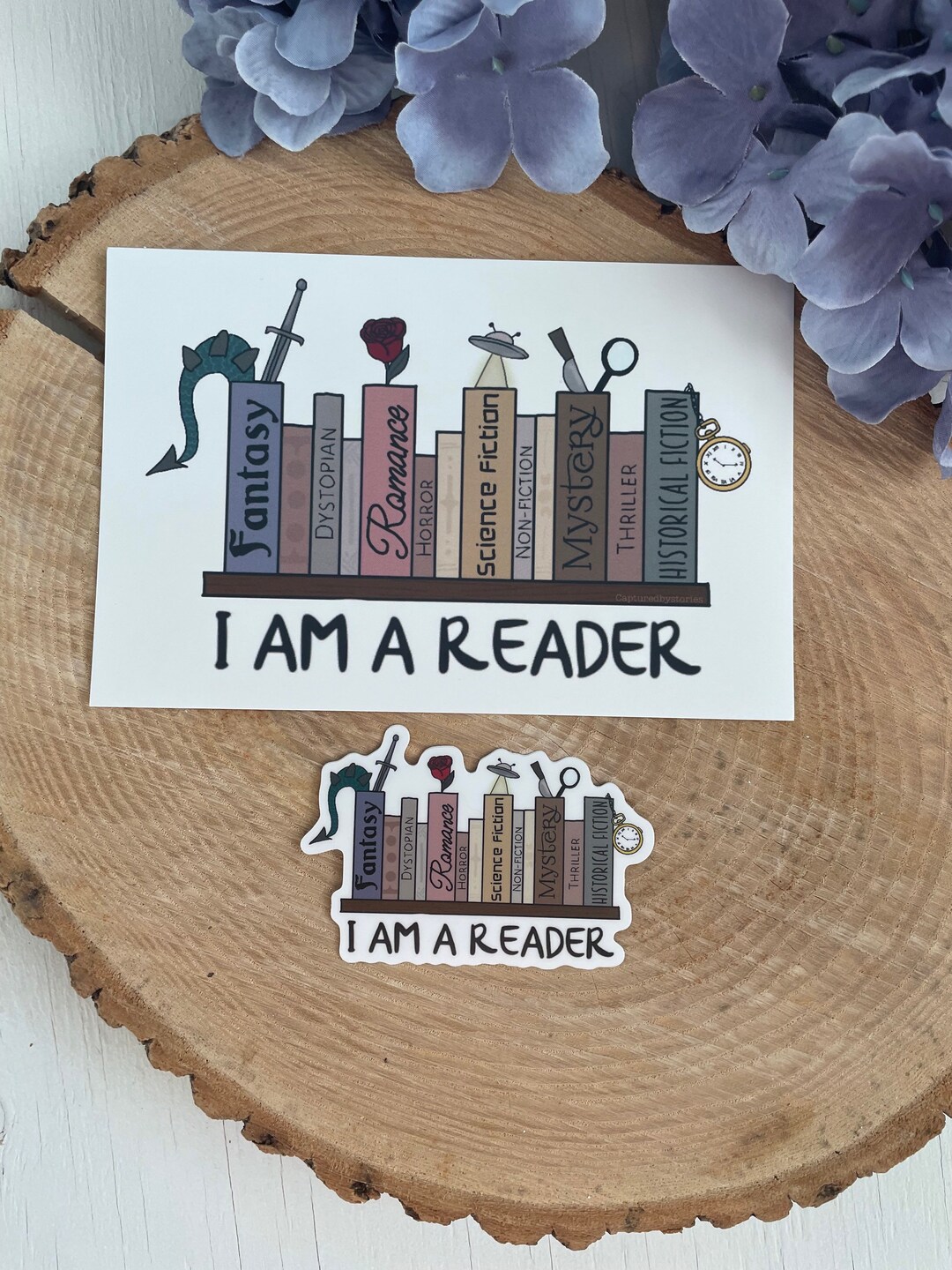 I Am a Reader Sticker and Print - Etsy
