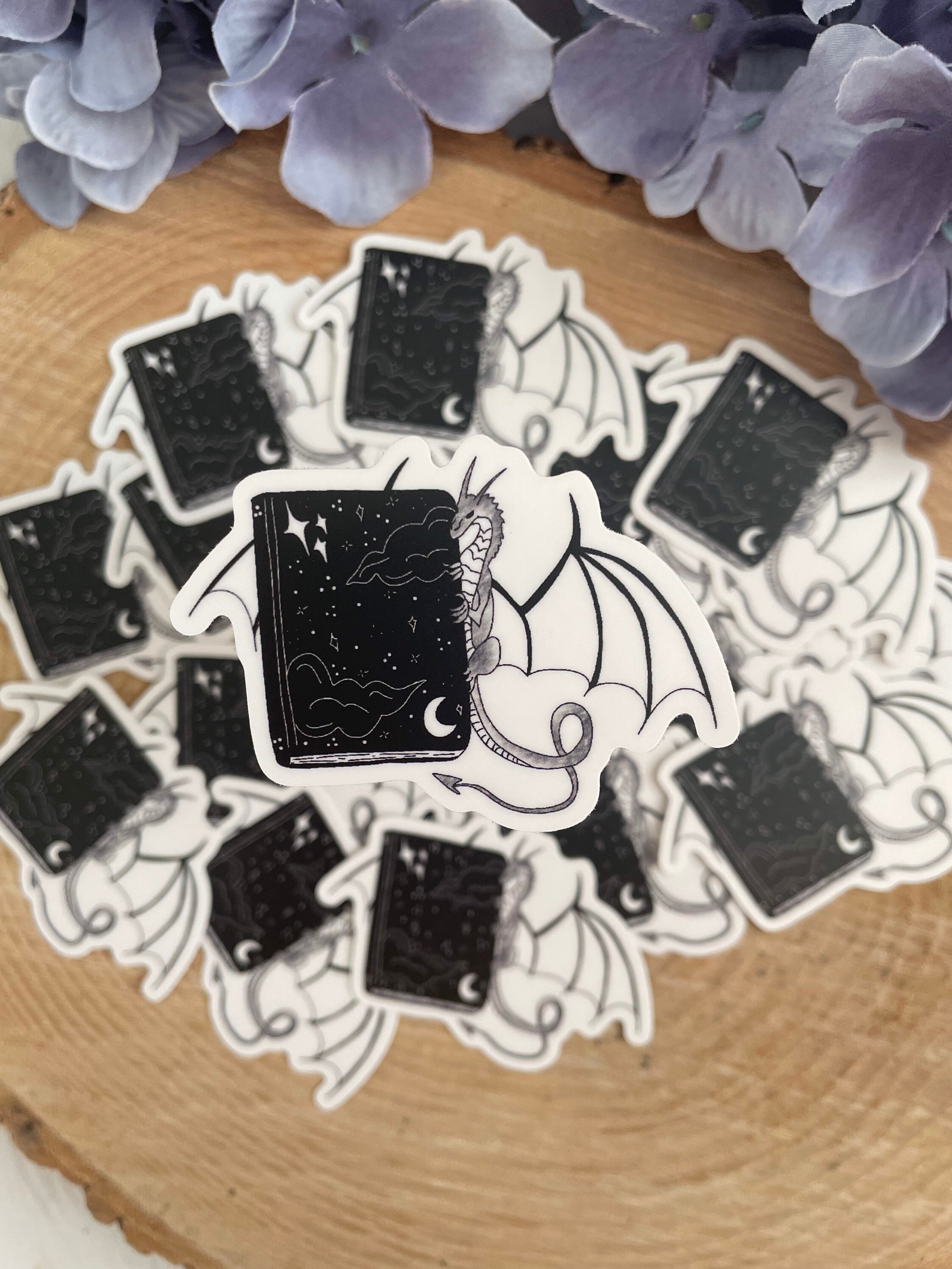 Book Dragon Sticker - Etsy