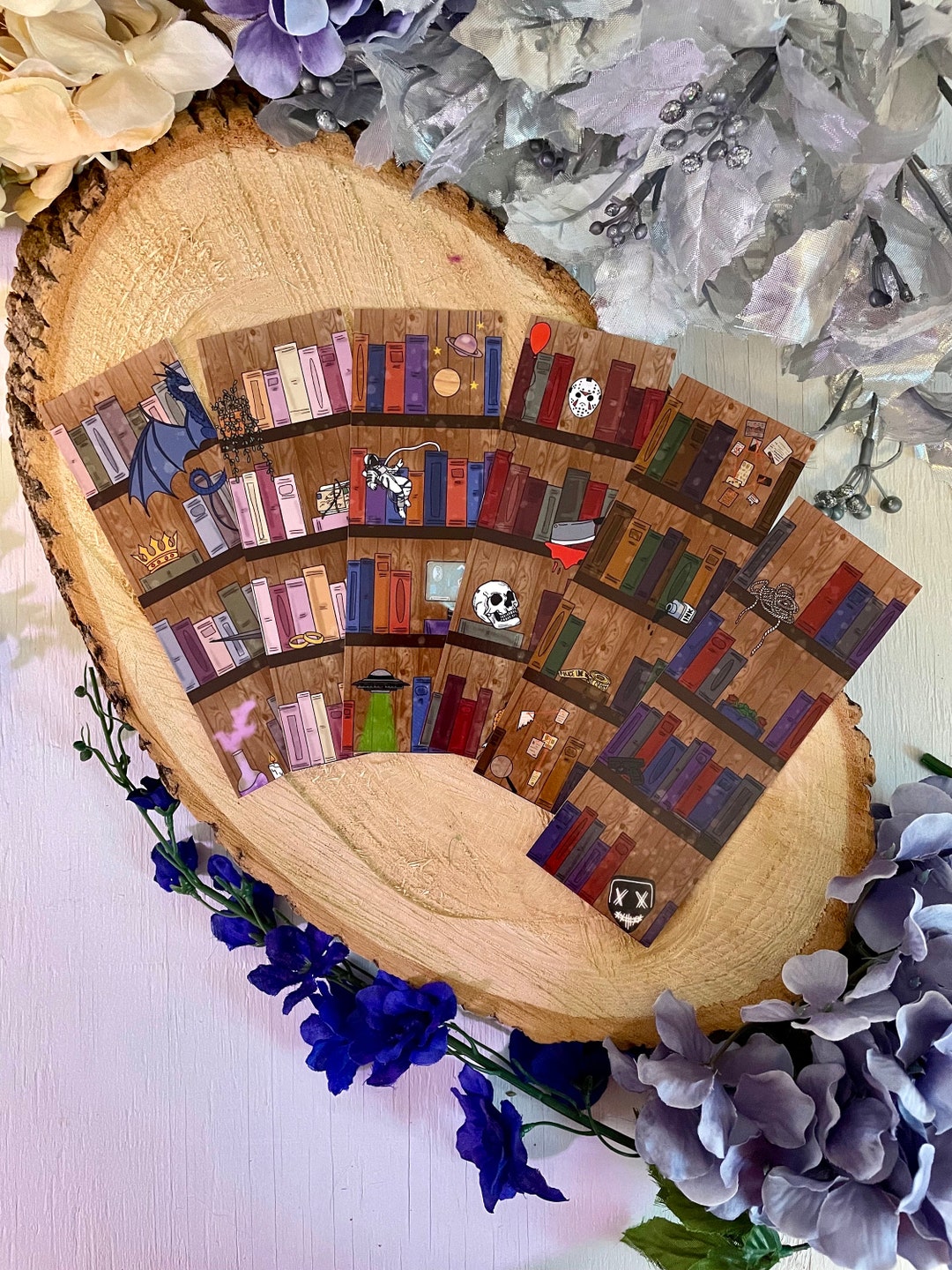 Book Genre Bookshelf Bookmark - Etsy