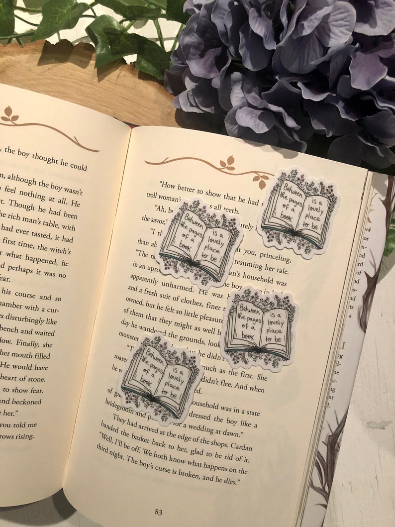 Between the Pages of a Book Sticker | Etsy