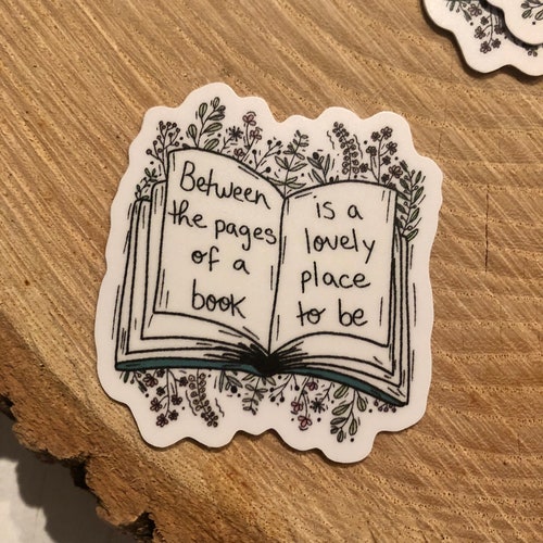 Between the Pages of a Book Sticker | Etsy