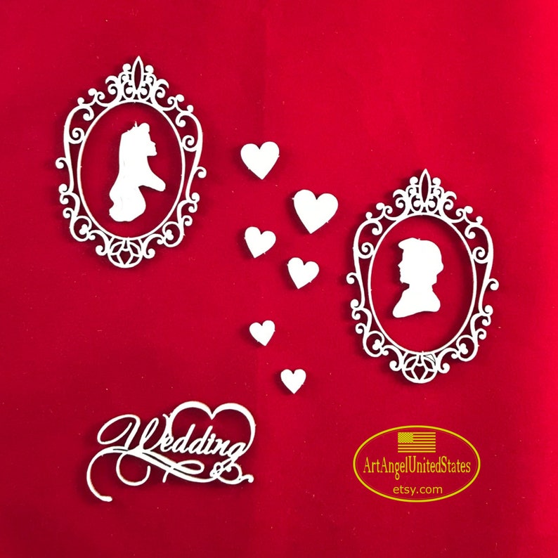 Laser Cut Double Side Chipboards, Detailed Die Cuts, Love Wedding ...