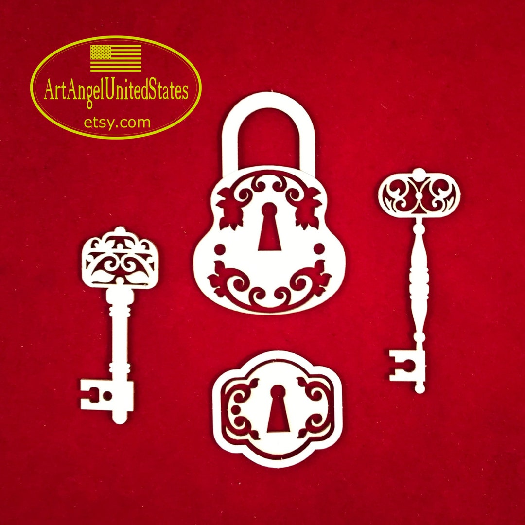 Chipboard Die Cuts, Key Lock Laser Cut Chipboard, Scrapbooking ...