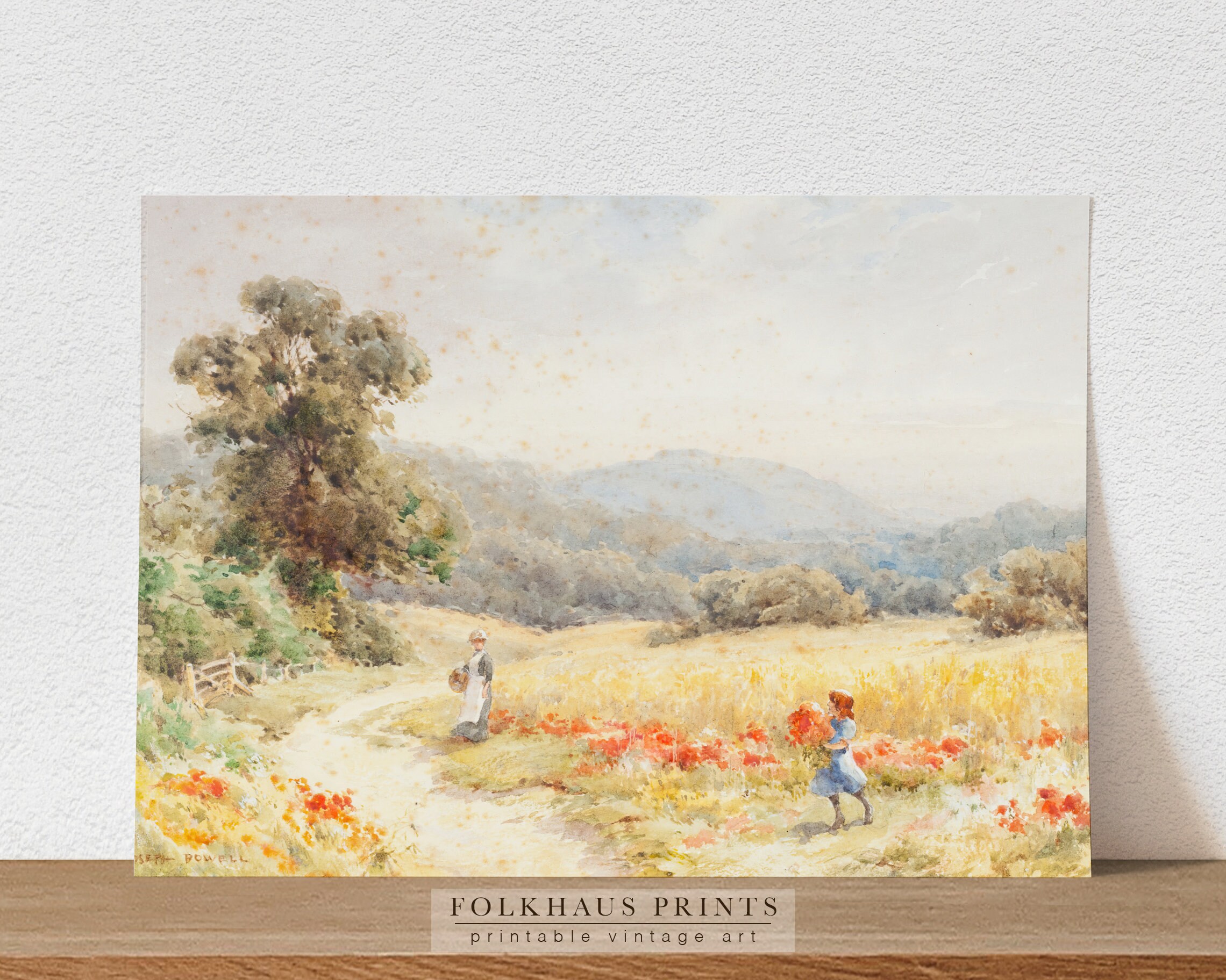 Poppy Field Landscape Painting Printable Wall Art Digital - Etsy
