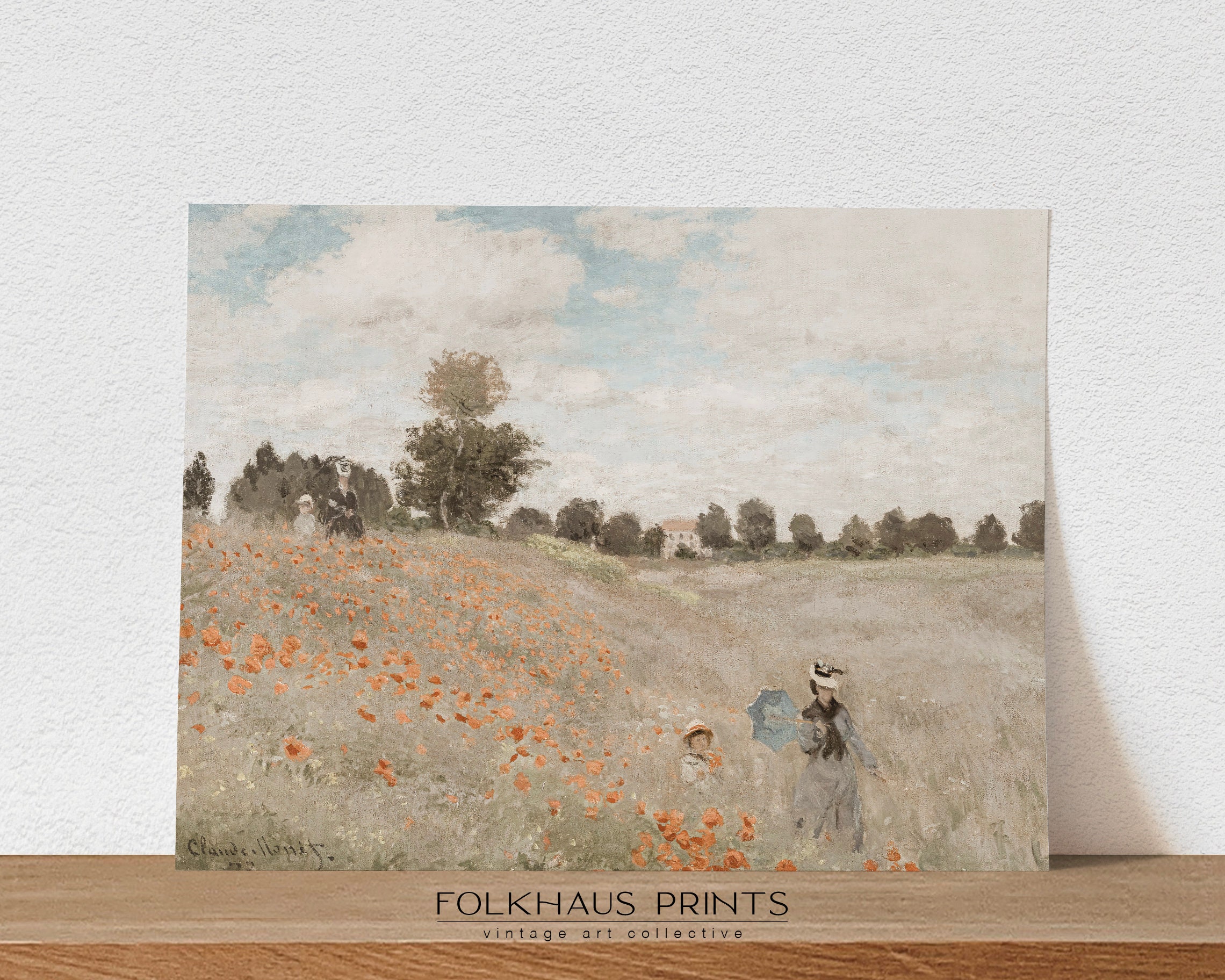 Poppy Field Landscape Painting Printable Wall Art Digital - Etsy