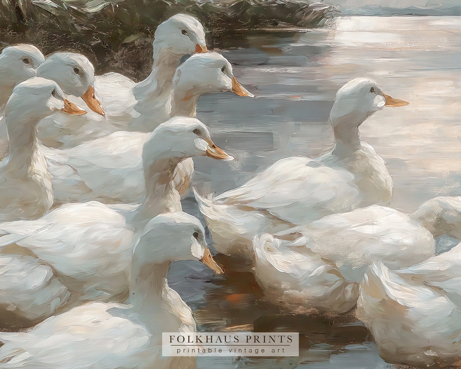 Ducks Painting Printable Wall Art Digital Download Antique - Etsy