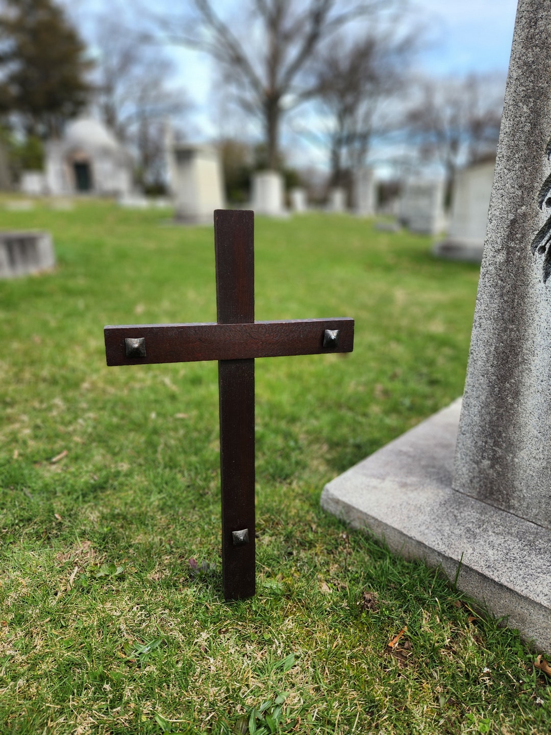 Memorial Cross W/ Passion of Jesus Crucifixion Nail, Cemetery Cross ...