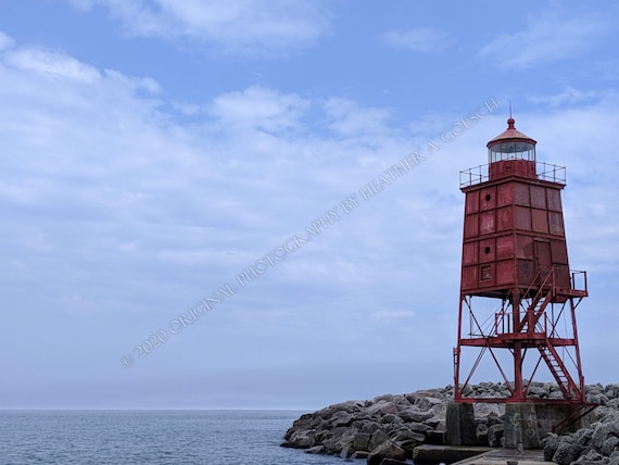 Racine North Breakwater Lighthouse Wisconsin | Etsy