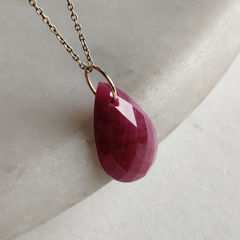 Natural Ruby Pendant - Etsy