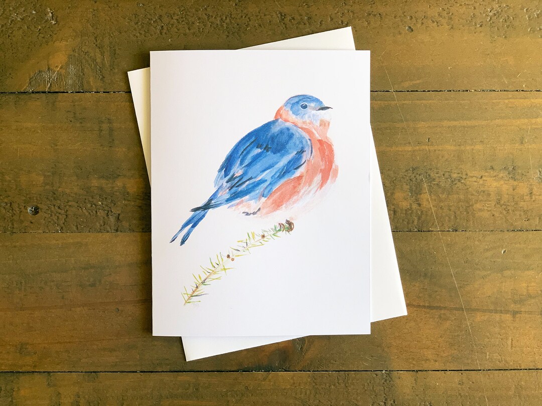 Bluebird Watercolor Art Note Cards - Set of 9 With Envelopes - Etsy