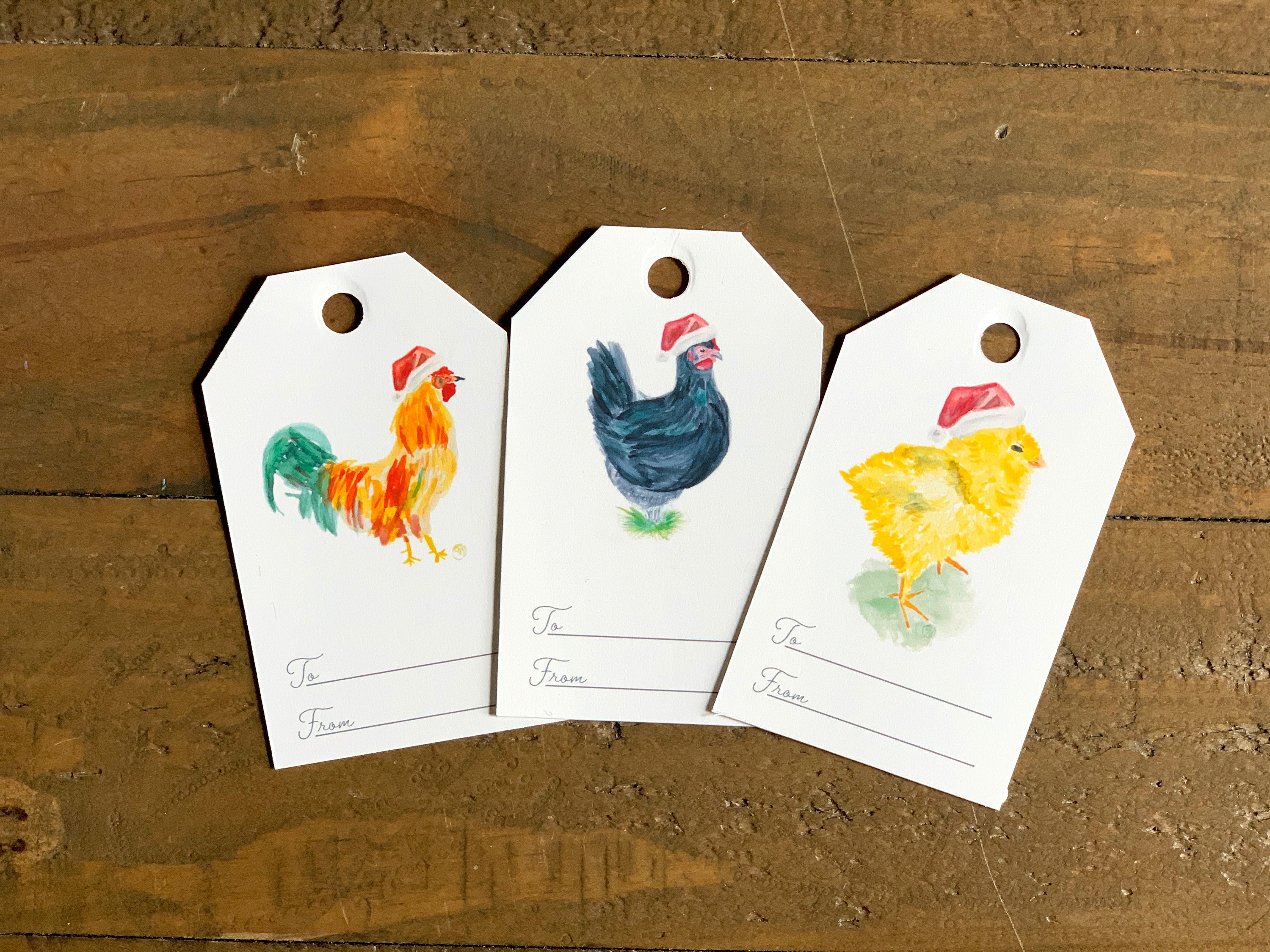 Chicken Holiday Gift Tags / Christmas Gift Tags Pack of 24 - Etsy